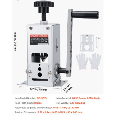 VEVOR Machine a Denuder le Cable Manuel Machine Cuivre Lame Trempee ...