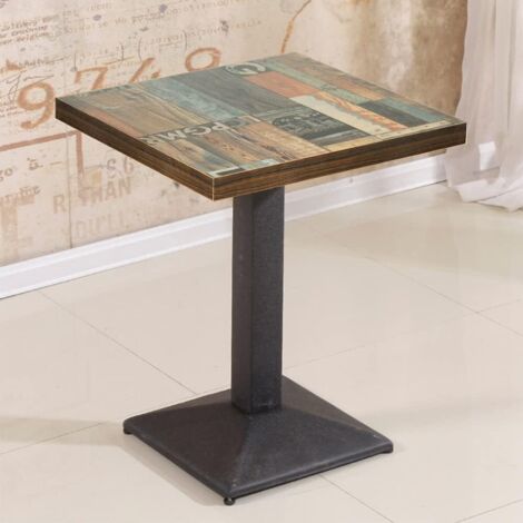 Table de cuisine en bois MDF avec pieds en fer noirs de 60x60x72 cm ...