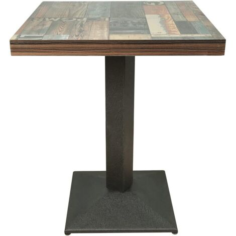 Table de cuisine en bois MDF avec pieds en fer noirs de 60x60x72 cm ...