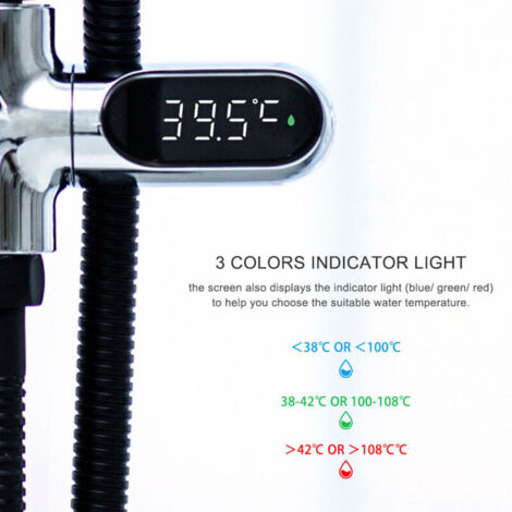 Shower thermometer, LED digital shower temperature display, Celsius ...