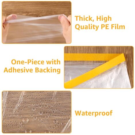 Pack of 3 rolls of masking film with adhesive tape, 270 cm x 20 m ...