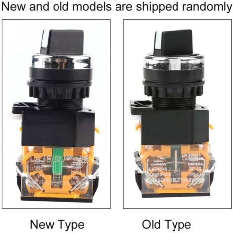 22mm Selector Switch, Round Rotary Switch, 2 Positions NC + NO Self ...