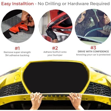 Car Exterior 8-Piece Front Bumper Scratch Guard Set, Universal Black ...
