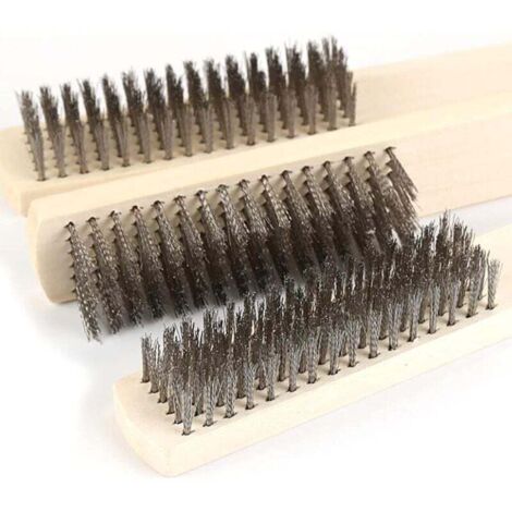 6-Piece Wire Brush Set, Wire Brush with Wooden Handle, Metal Brushes ...