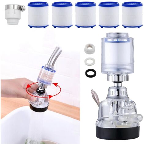 Transparent tap filter, 360° swivel filter with 3-speed adjustable ...