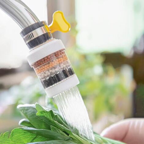 Set of 3 mini round tap water filters, anti-splash, for kitchen and ...