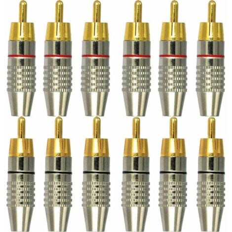 12pcs RCA Male Connector, RCA Audio Video Connectors, RCA Audio ...