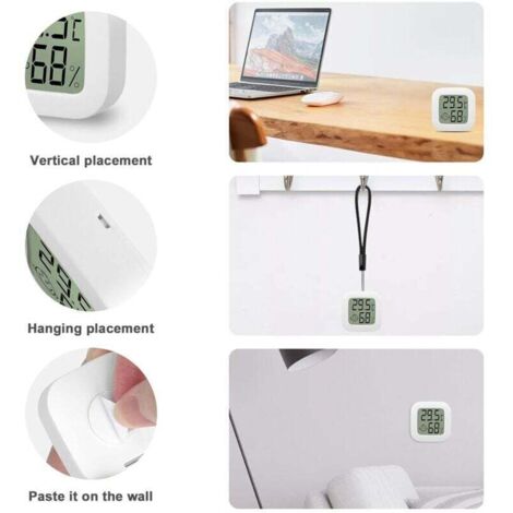 Pack Indoor Thermometer Mini Thermometer Hygrometer High Precision ...