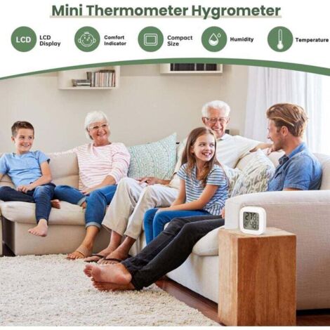 Pack Indoor Thermometer Mini Thermometer Hygrometer High Precision ...