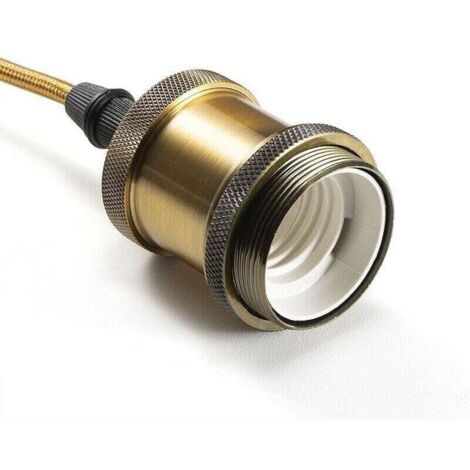 Metal pendant light, E27 lamp socket with cable, adjustable 90cm bronze ...