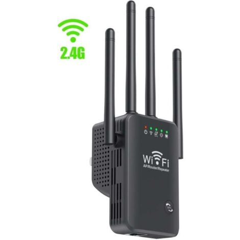 Wireless WiFi Repeater with 4 Antennas, 2.4G WiFi, 300M Range Extender ...