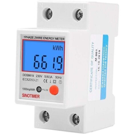 Single-phase sub-meter, 80A max modular, Single tariff, LCD display...