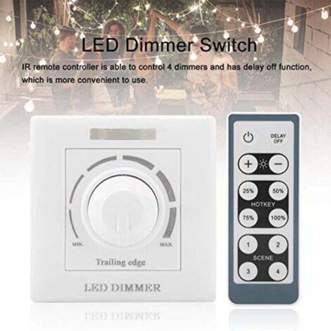 LED dimmer switch, 220V 200W with infrared remote control, universal ...