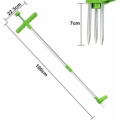 Weeder - Rotating telescopic vertical root removal tool - Manual garden ...