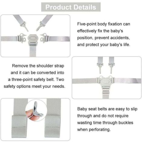 Universal High Chair Harness Adjustable Child Chair Strap with POM ...