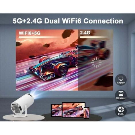Mini 4K Projector Supported Android 11, Mini 5G WiFi 6 BT 5.0 Projector ...