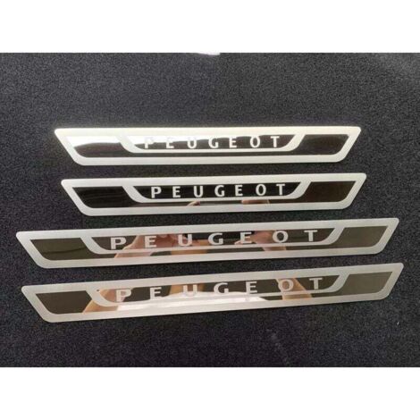 Set of 4 steel door sill protectors for Peugeot 308 408 508 3008 2008 ...