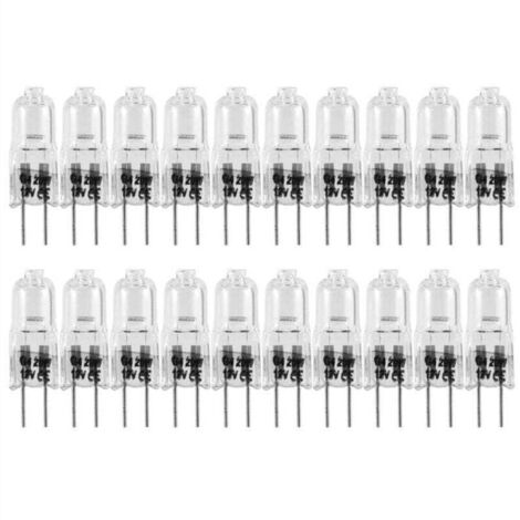 Pack of 20 G4 Halogen Bulbs, 20W 12V Halogen Bulbs, 2-Pin Clear Bulb ...
