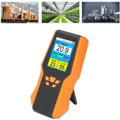Portable O2 detector with date and time display, high-precision digital ...