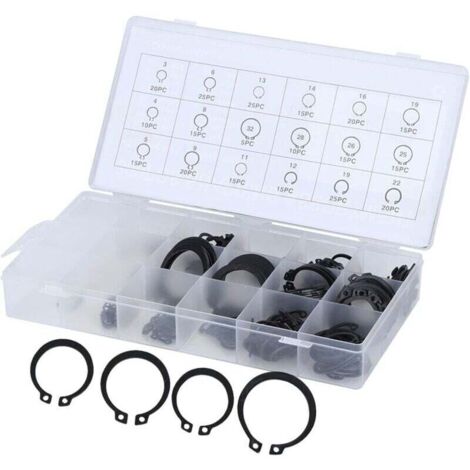 Assortment of 300 External Circlips, Metal Type e-Clip Circlip Snap ...