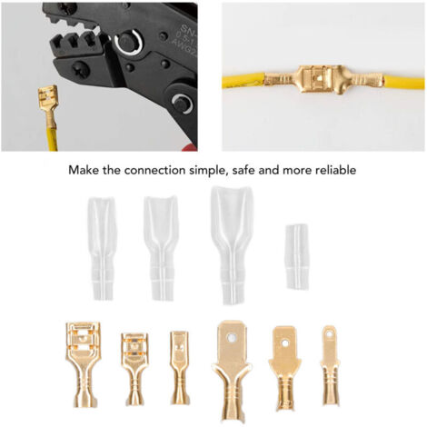 600 pieces Brass crimp terminal connector, male and female brass ...