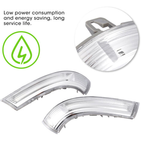 Pair of LED Left and Right Wing Mirror Turn Signal Lenses for 1K0949101