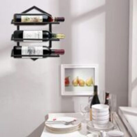 Metal Wall-Mounted Wine Rack, Hanging Wine Glass Holder, Red Wine Rack