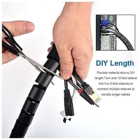 3m Desktop Cable Trunking, Cable Protection Sleeve, Storage Winding ...