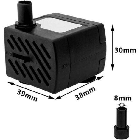 Ultra-quiet mini submersible pump with 1.3m power cable, with 1 nozzle ...