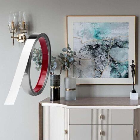 Self-adhesive silver stainless steel wall moldings - 5m x 1cm ...