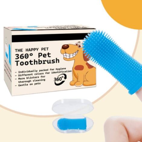Dog toothbrush, 360-degree toothbrush set, finger toothbrush, pet ...