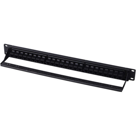 TC-KP24, 24-Port Blank Keystone 1U Patch Panel, 1U 19" Metal Rackmount ...