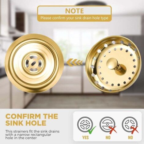 Set of 3 stainless steel kitchen sink filters and plugs with handles ...