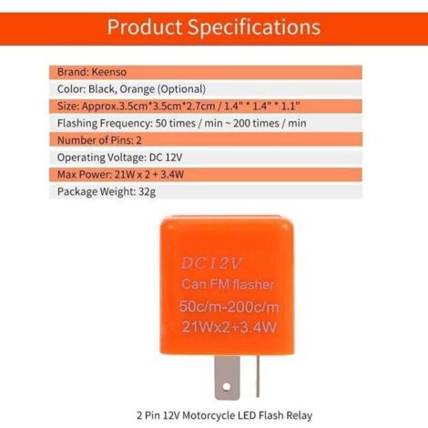 Universal Motorcycle Turn Signal 2 Pin Adjustable Speed Relay LED ...