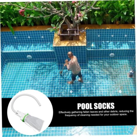 pool skimmer set with elastic mesh storage bag for pool cleaning ...