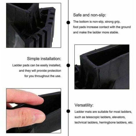 Ladder foot caps, extendable ladder feet, non-slip rubber pads for ...