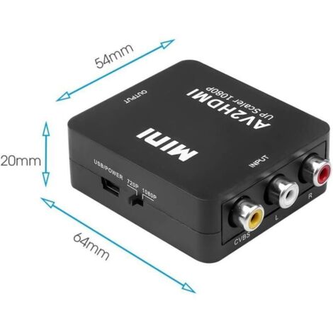 RCA to HDMI adapter, 1080P HDMI AV adapter, RCA CVBS AV to HDMI ...