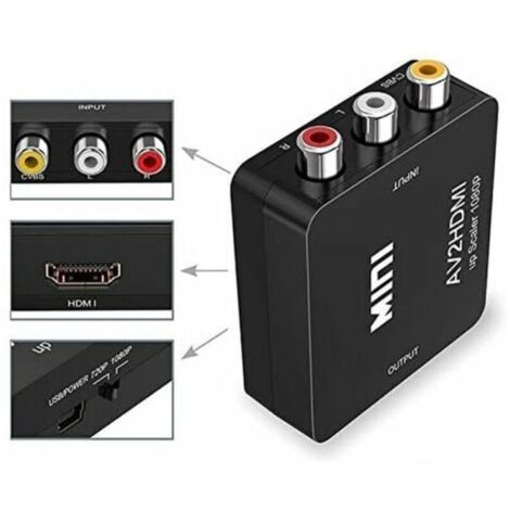 RCA to HDMI adapter, 1080P HDMI AV adapter, RCA CVBS AV to HDMI ...