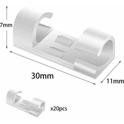 Cable Clips [20 Pcs], Cable Management Clips, Cable Ties, Can Be Used ...