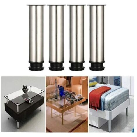 Furniture Legs - Set of 4 Adjustable Height Stainless Steel Furniture ...