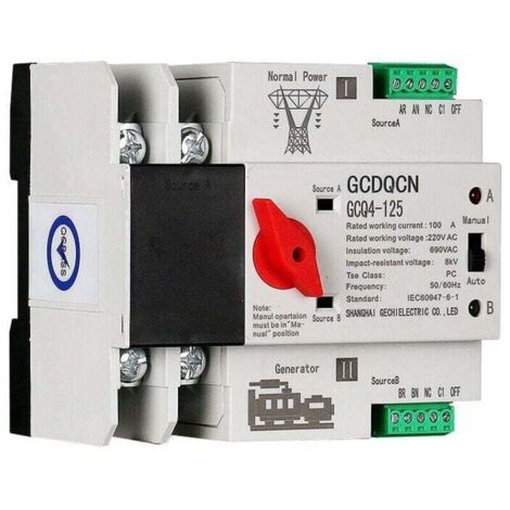 Dual-power automatic transfer switch 2P100A, PC-level isolated ...