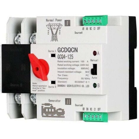 Dual-power automatic transfer switch 2P100A, PC-level isolated ...