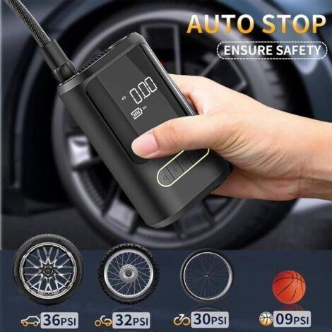 6000mAh Mini Electric Air Pump, Portable Air Compressor Cordless Tire ...