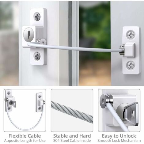 4pcs Window Door Restrictor Window Lock UPVC Window Limit Lock Security ...