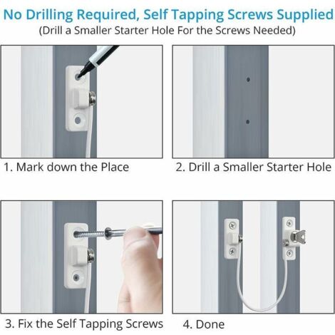 4pcs Window Door Restrictor Window Lock UPVC Window Limit Lock Security ...