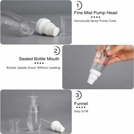 Mist spray bottle, empty reusable clear plastic travel spray bottle for ...