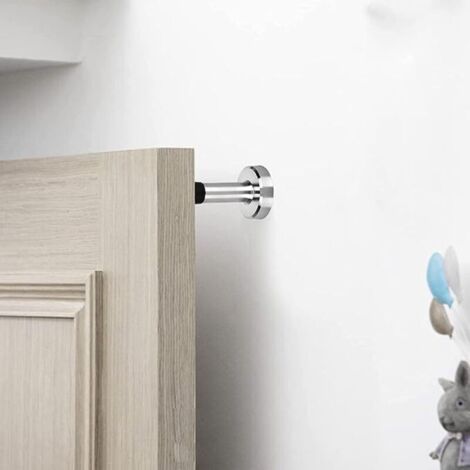 Set of 6 stainless steel door stops, wall stops with rubber bumpers ...