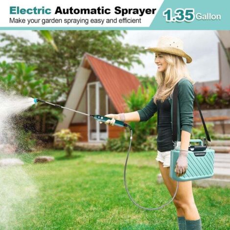 5V/2400mAh Electric Sprayer, 5L Garden Sprayer, Roof Sprayer with ...