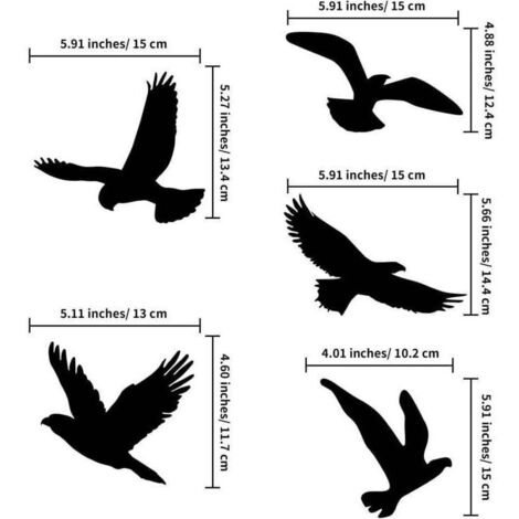 Set of 20 Bird-Shaped Anti-Collision Window Stickers to Prevent People ...