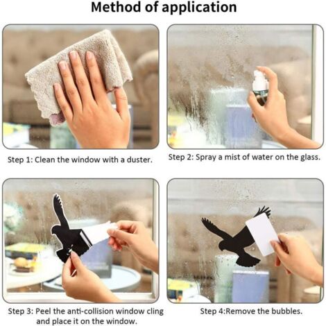 Set of 20 Bird-Shaped Anti-Collision Window Stickers to Prevent People ...